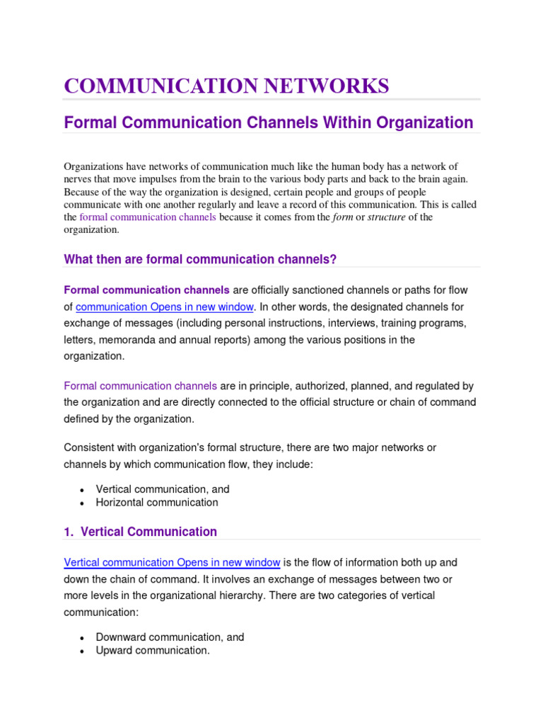 CN Formal Communication | PDF | Communication | Hierarchy