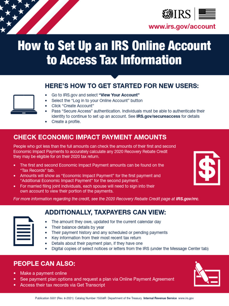 How To Set Up An IRS Online Account To Access Tax Information | PDF ...