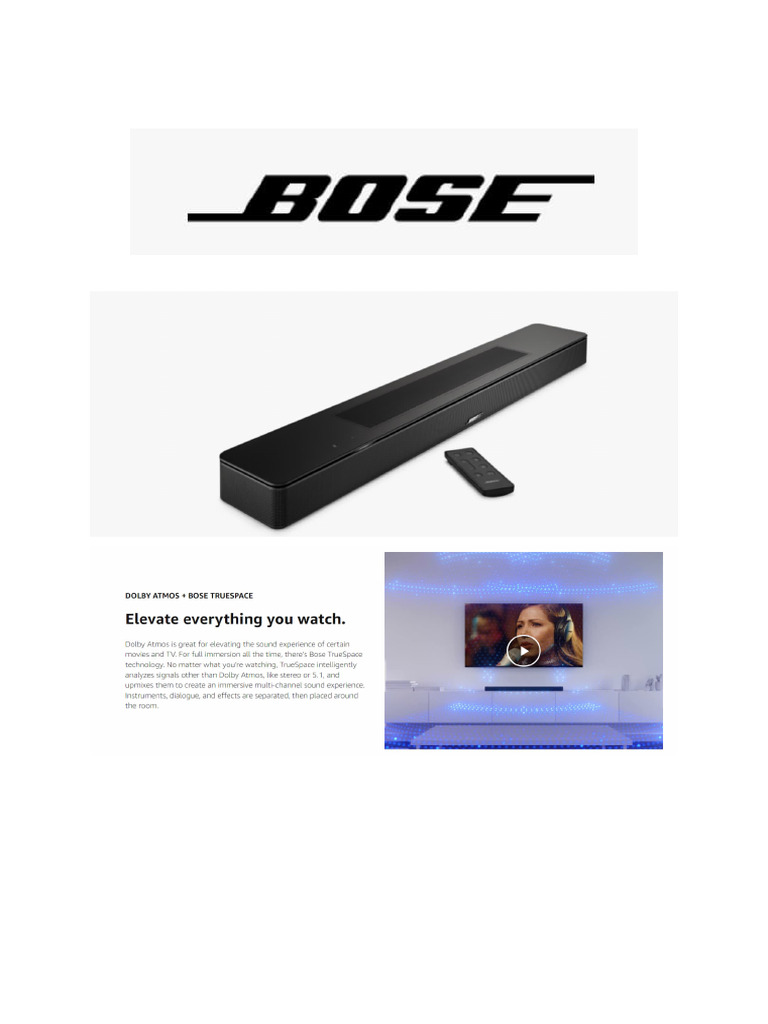 Bose Soundbar 600 Dolby Atmos With Alexa Built-In and Bluetooth ...
