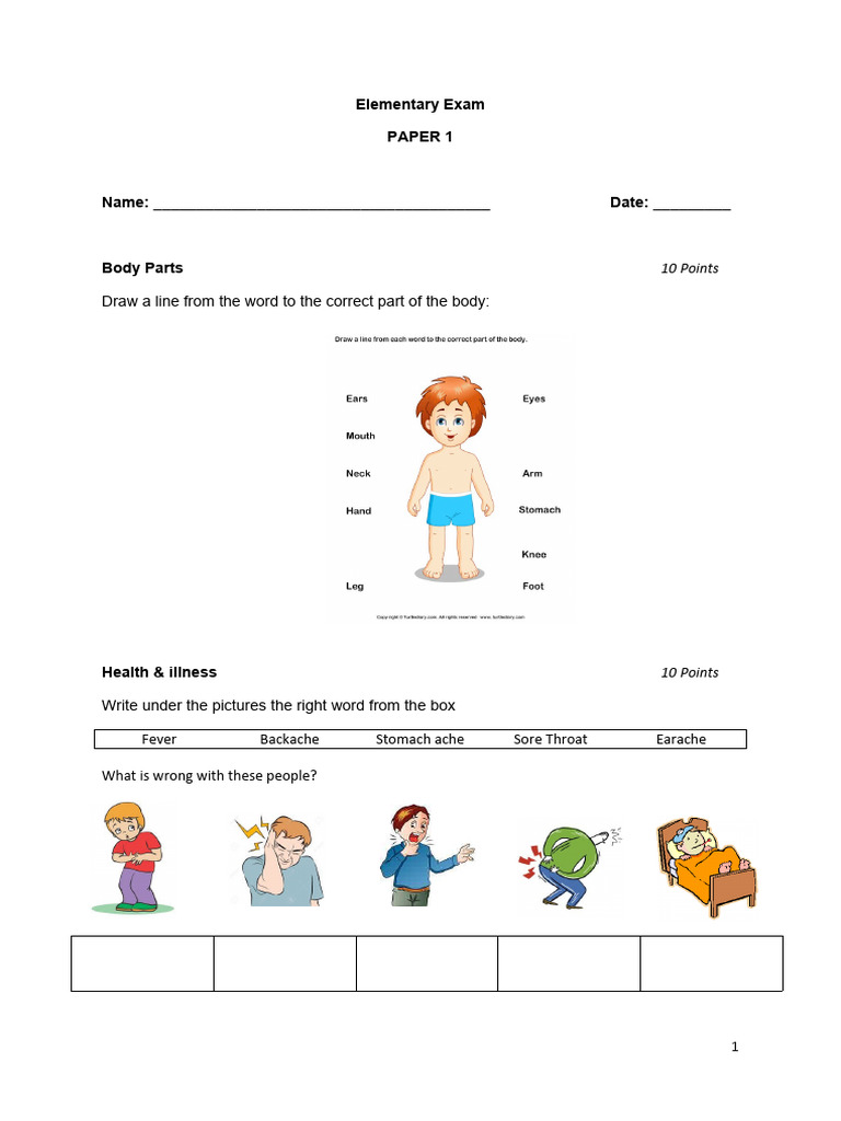 Elementary School Exam | PDF | Wellness | Science & Mathematics