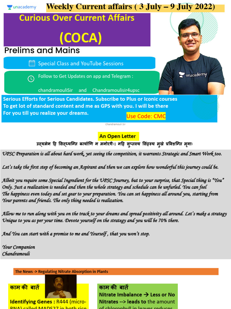 COCA Sample Current Affairs | PDF | Nitrate | Landslide