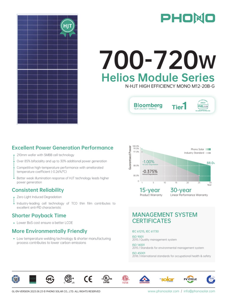 HJT-210-132-20BB 700W | PDF | Thin Film Solar Cell | Electricity