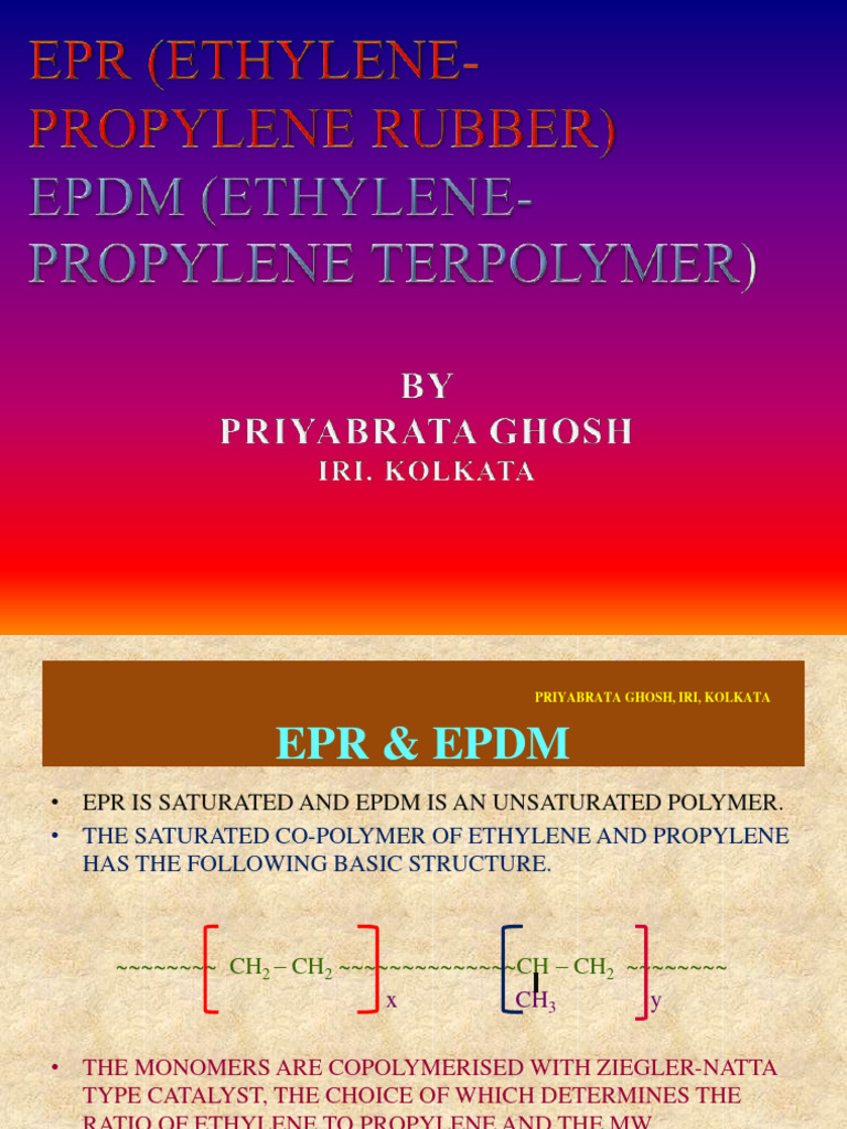 EPR and EPDM Polymer Properties Overview | PDF | Polymers | Materials