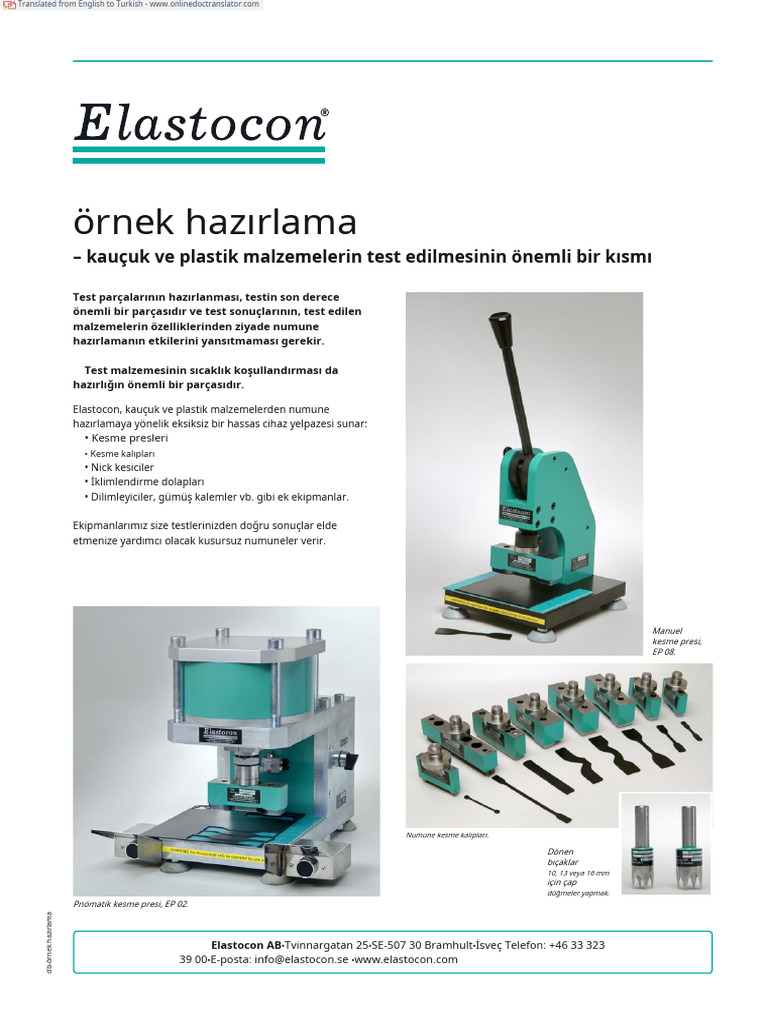 Elastocon Sample Preparation - En.tr | PDF