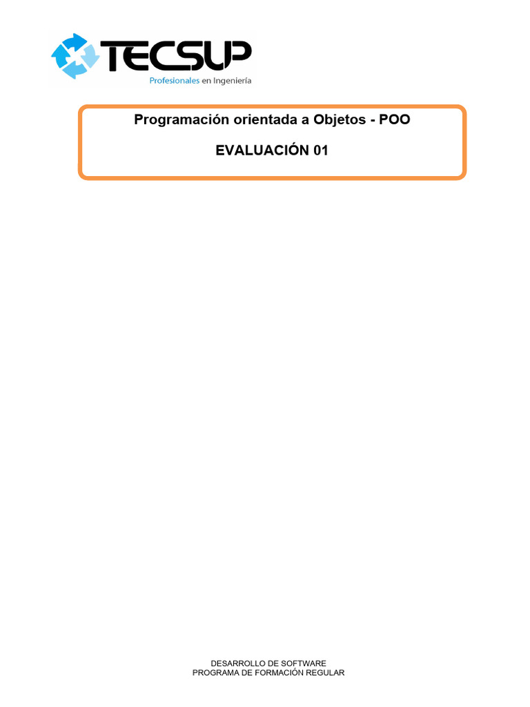 examen de poo | PDF | Programación orientada a objetos | Ingeniería de ...