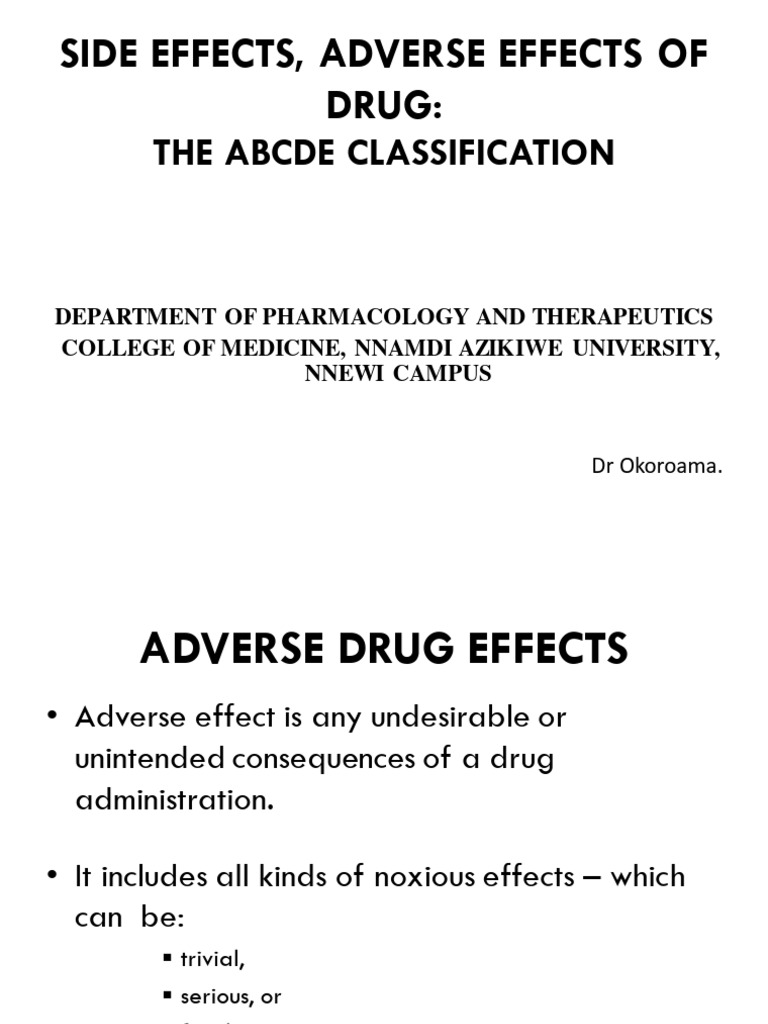 Side Effects of Drugs, ABCDE Classification | PDF | Substance ...