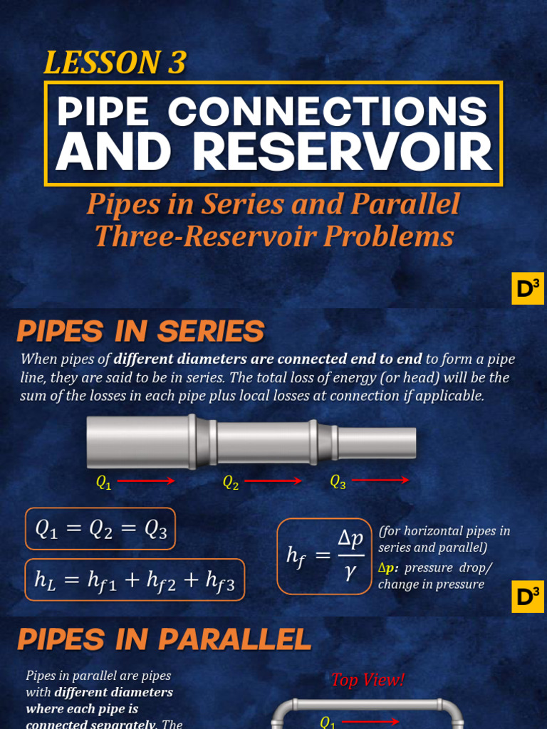 MIDTERM Lesson 3 Pipe Connections and Reservoir | PDF | Flow ...