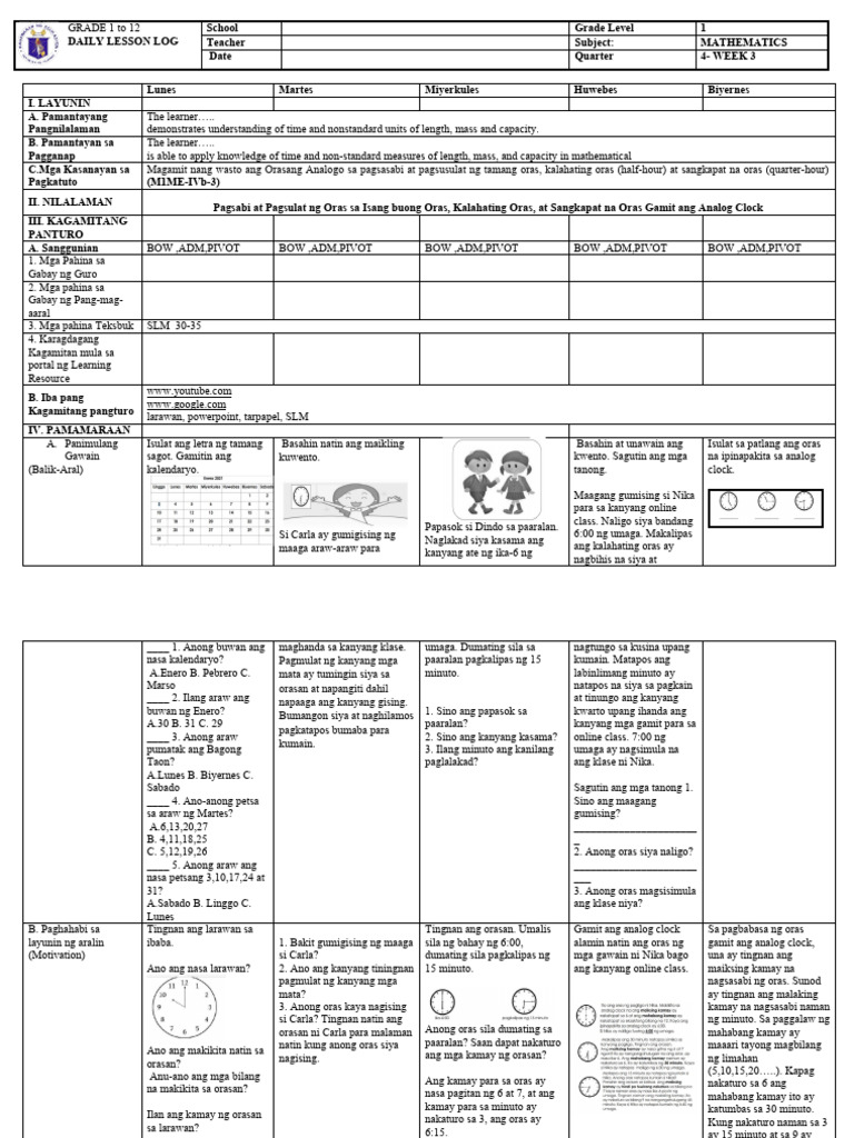 Q4 Grade 1 Math Week 3 | PDF