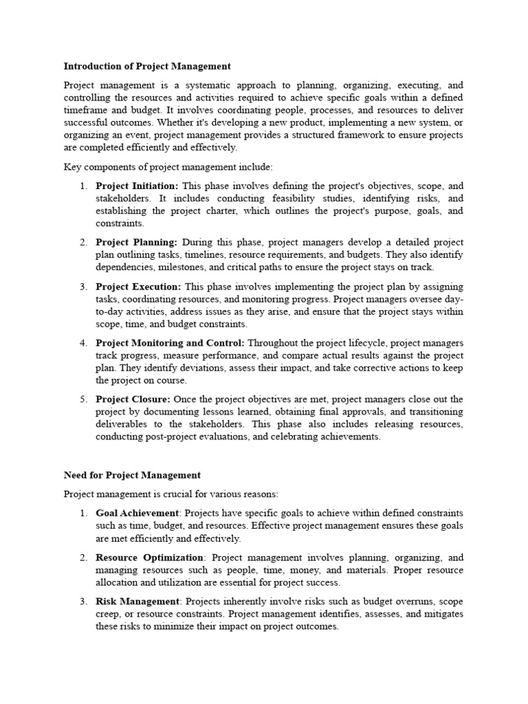 Project Management | PDF | Project Management | Leadership