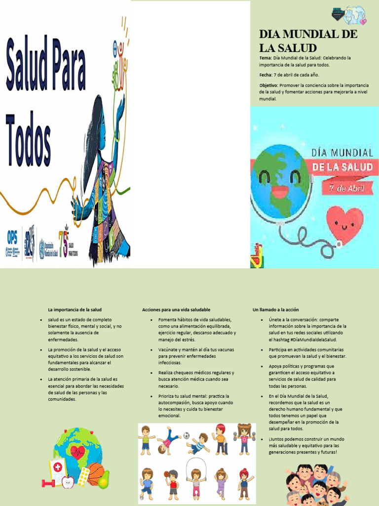 Tríptico: Día Mundial de la Salud | PDF | Relaciones personales ...