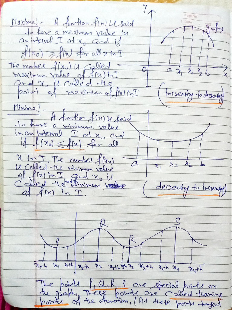 Maxima, Minima, Absolute Maxima, Absolute Minima | PDF