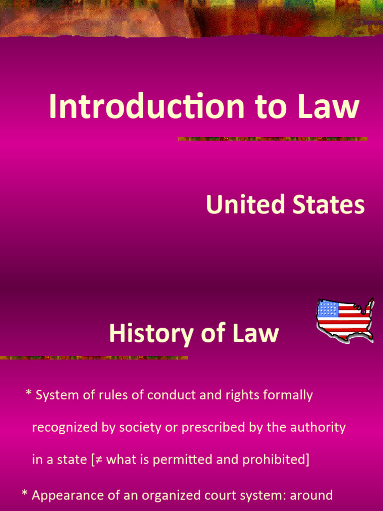 Introduction To Law US | PDF | Federal Government Of The United States ...