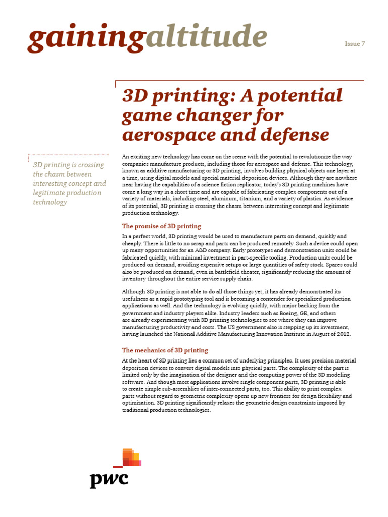 3D Printing's Impact on Aerospace | PDF | 3 D Printing | Prototype
