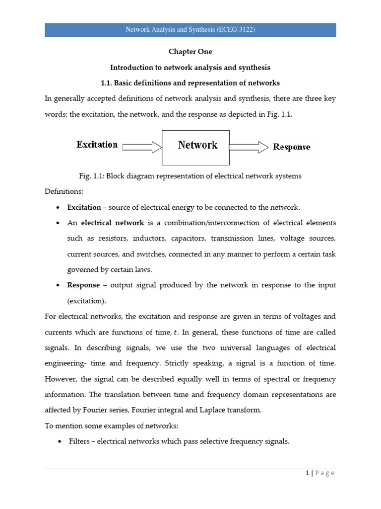 Chapter One | PDF | Electrical Network | Network Analysis (Electrical Circuits)