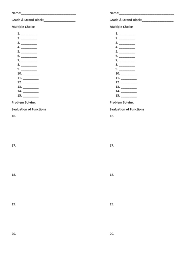 Activity 1 Answer Sheet | PDF