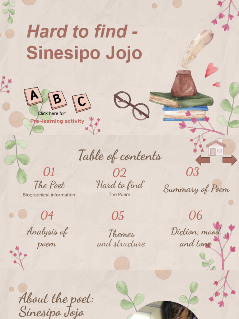 Hard To Find Poem | PDF | Poetry | Psychology