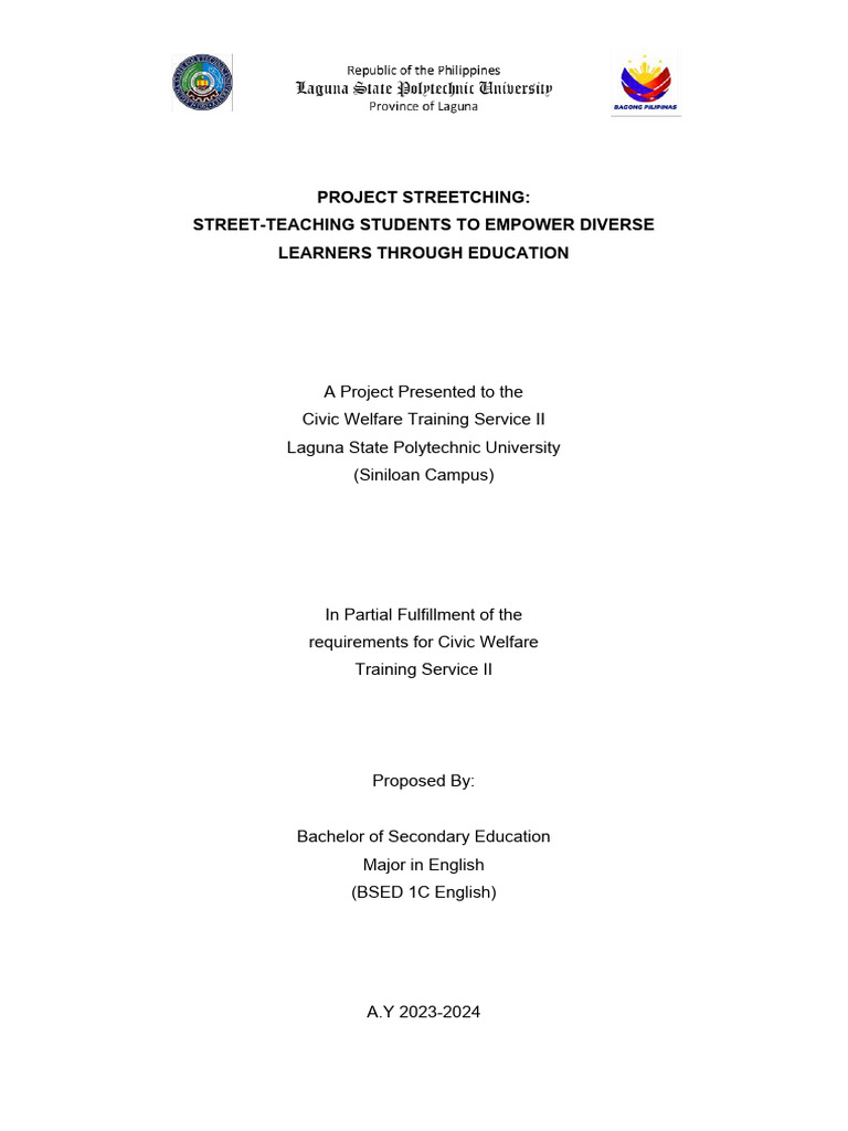 Project Proposal For CWTS Outreach | PDF | Literacy | Learning