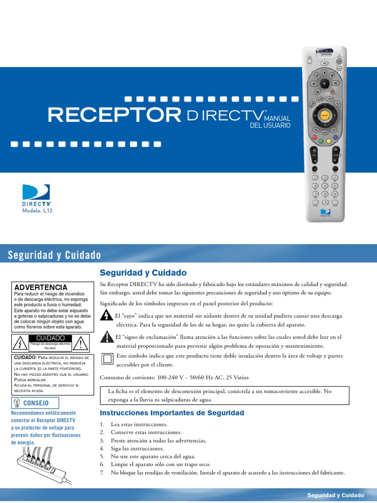 Manual DIRECTV Digital L12 | PDF | Televisión via satélite | Televisión