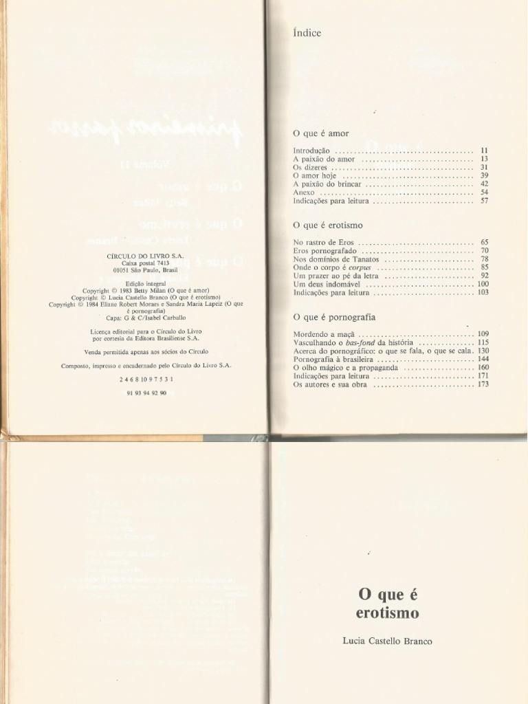BRANCO, Lucia Castello - O Que É Erotismo | PDF