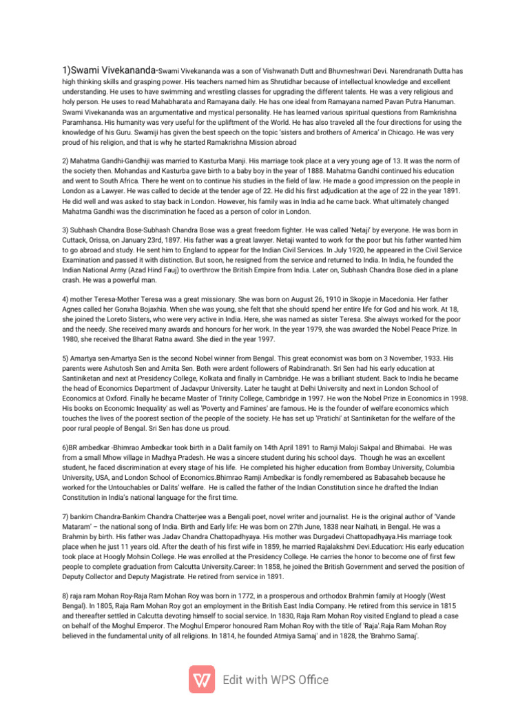 Great Man Paragraph | PDF