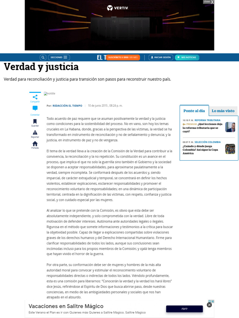 Verdad Para La Reconciliacion y Justicia Para La Transición | PDF | Justicia | Crimen y violencia