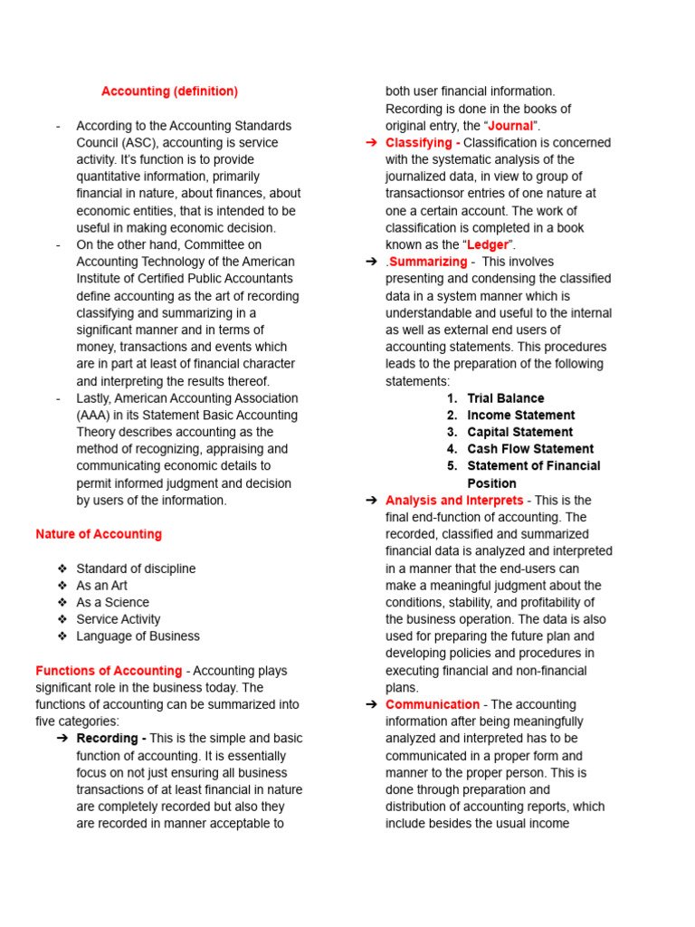 Accounting Reviewer | PDF | Cost Of Living | Debits And Credits
