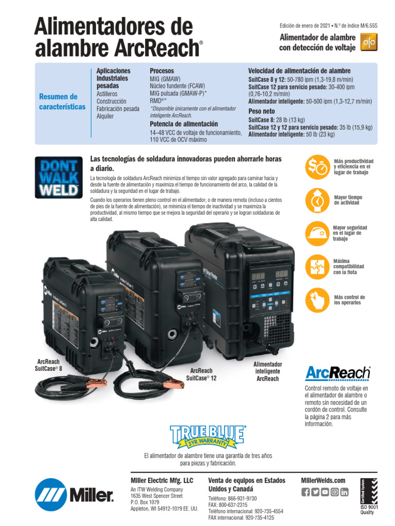 Arcreach Suitcase 12 Miller Welds | PDF | Soldadura | Construcción