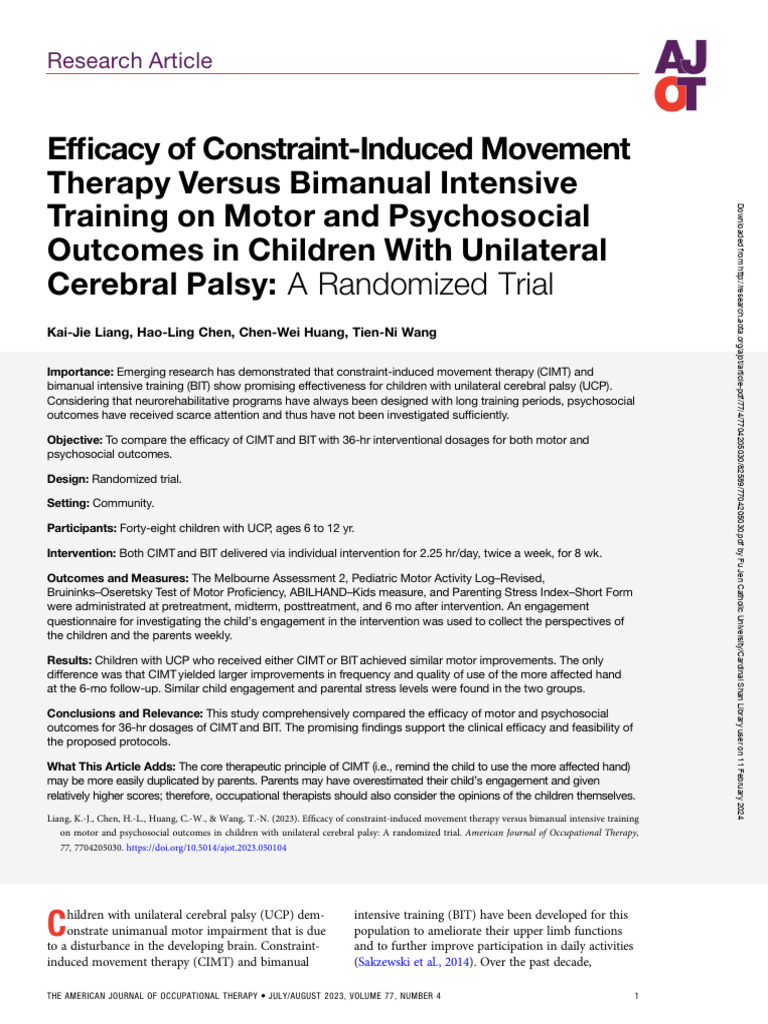 cp | PDF | Occupational Therapy | Cerebral Palsy