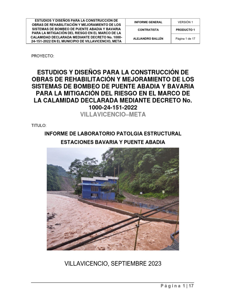 Informe Estructural Laboratorio Puente Abadia Bavaria | PDF | Hormigón ...