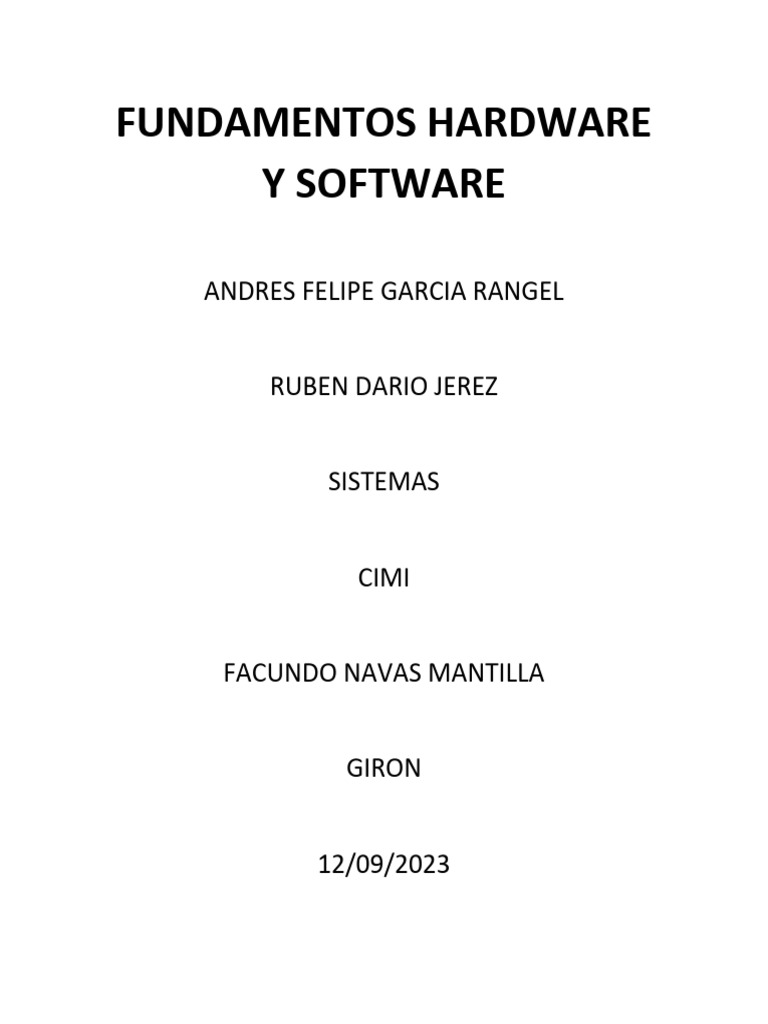 FUNDAMENTOS HARDWARE Y SOFTWARE | PDF | Hardware de la computadora | Programa de computadora