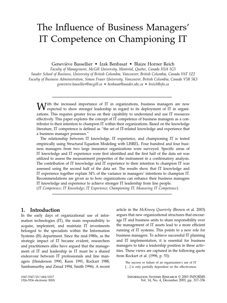 Influenceof Business Managers Competence ISR2003 | PDF | Tacit ...