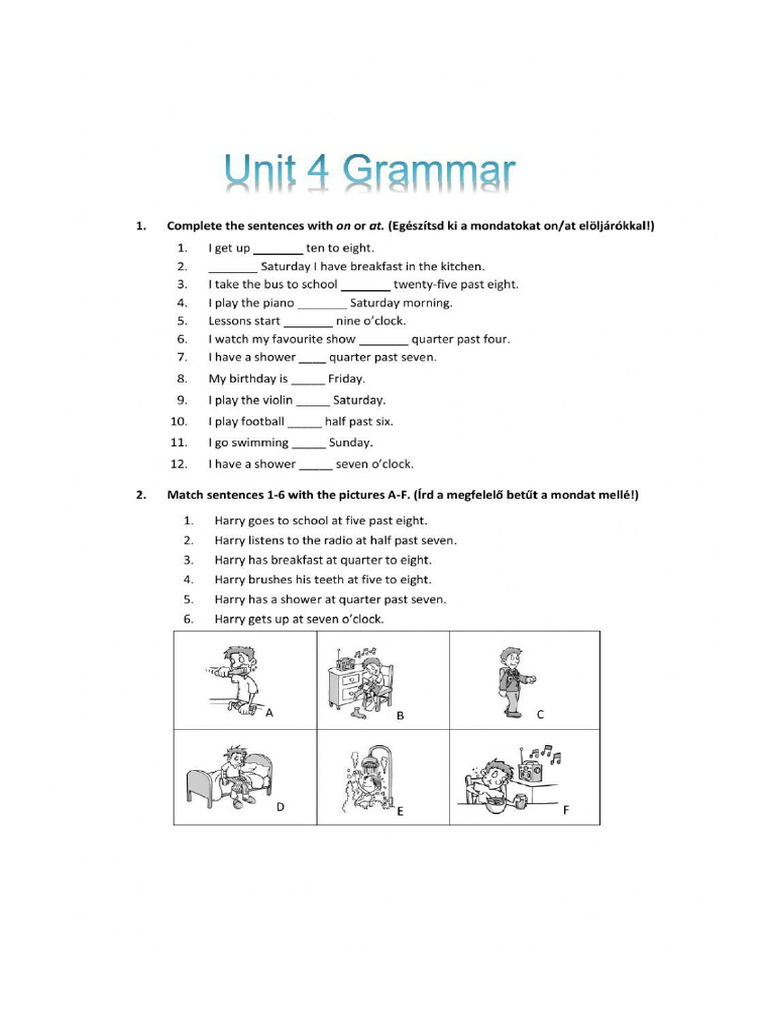 Project 1 - Grammar - Unit 4 | PDF