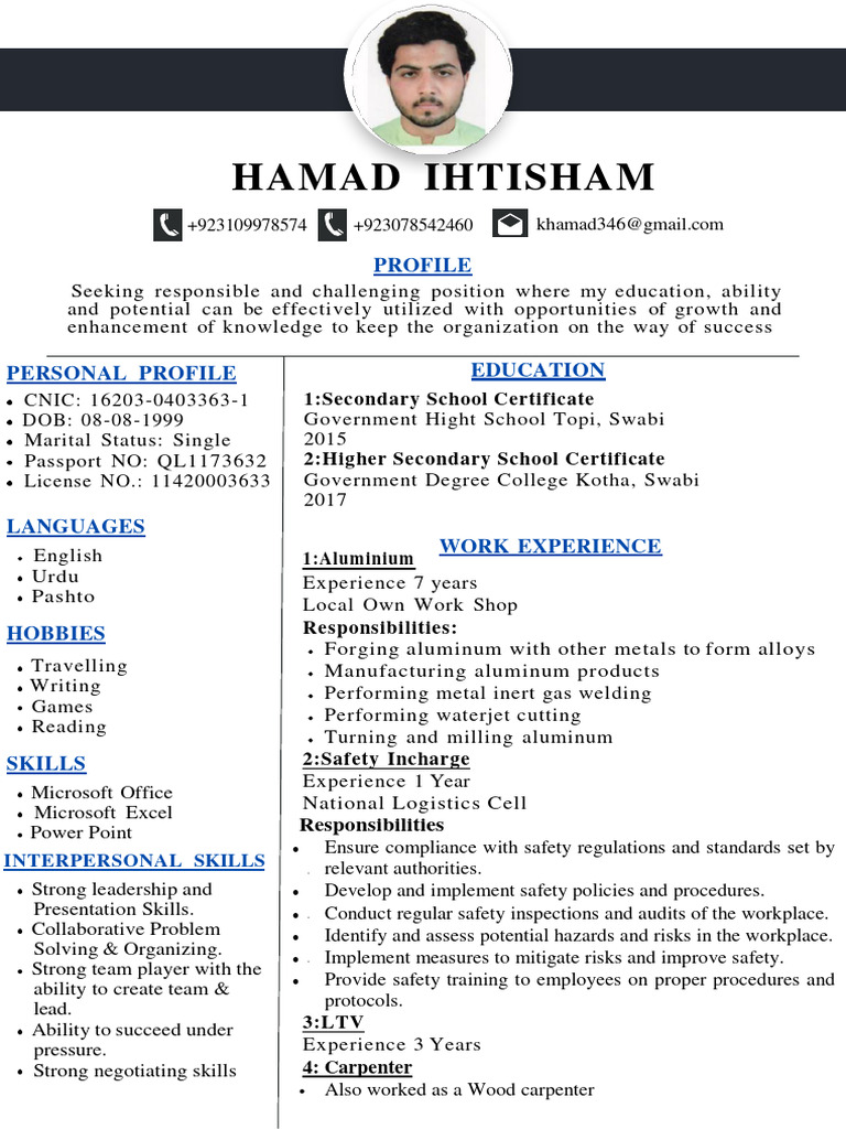Hamad Professional CV Resume | PDF | Safety | Occupational Safety And Health