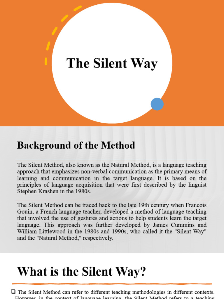 The Silent Way | PDF | Nonverbal Communication | Second Language