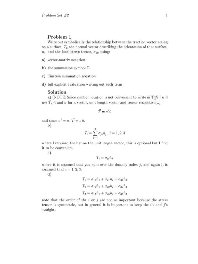 Deviator Stress Tensor Problem | PDF