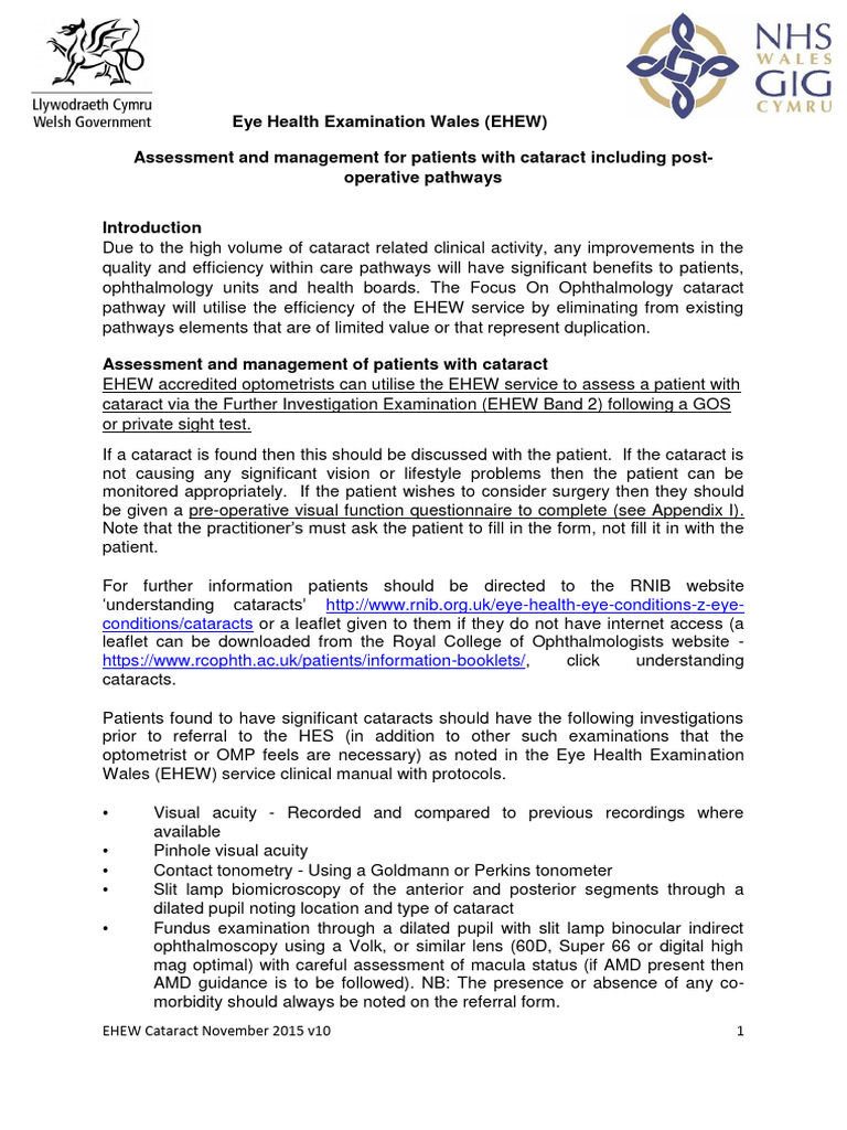 EHEW Cataract Pathway (March 2016) 2 As An Example | PDF ...