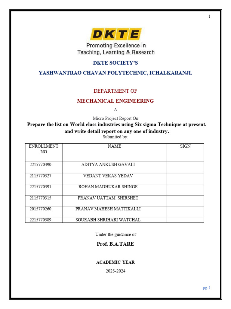 IEQ Micro Project Final | PDF | Six Sigma | Health Care