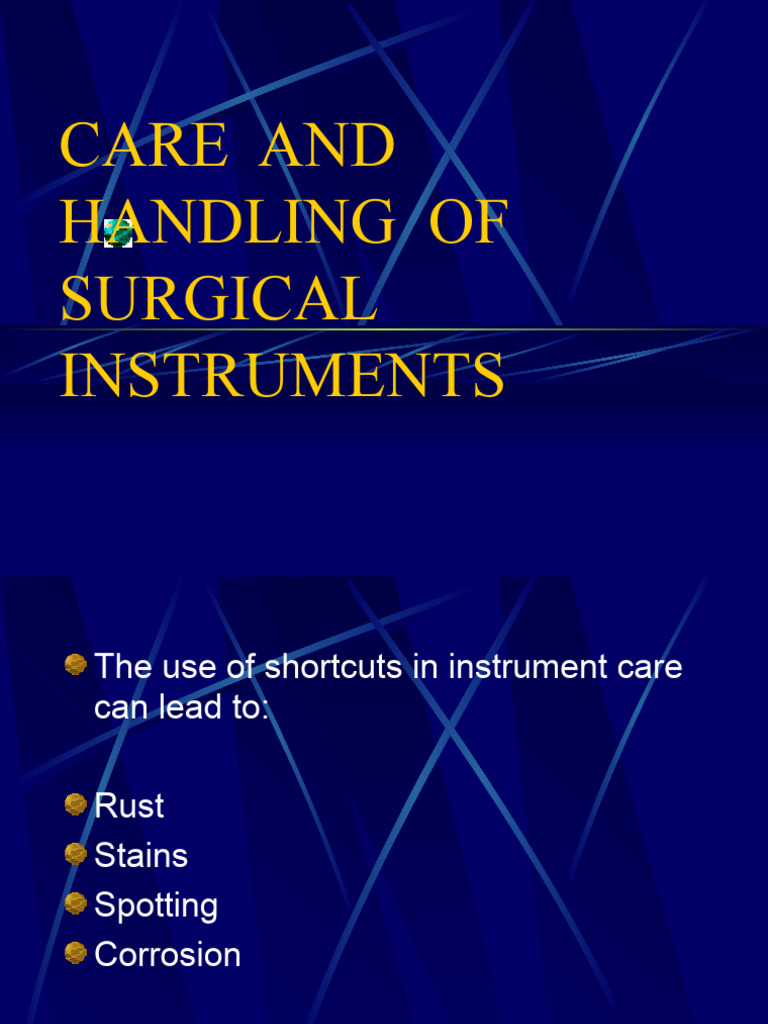 Surgical Instrument Care Guide | PDF | Corrosion | Rust