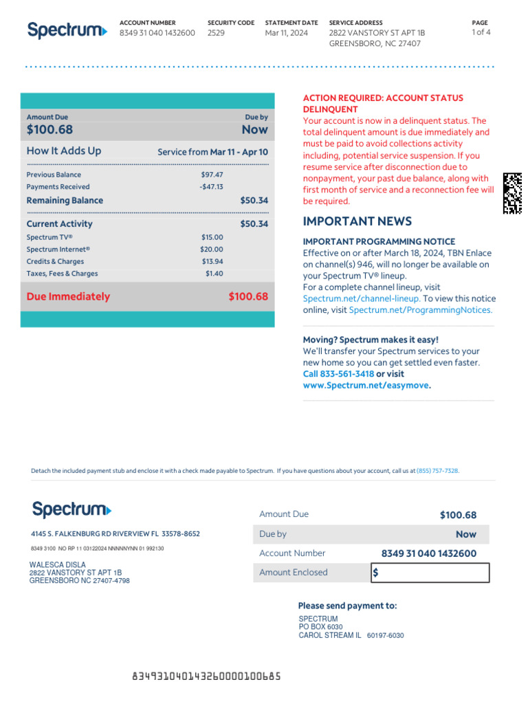 How It Adds Up: Due Immediately $100.68 | PDF | Cheque | Fee
