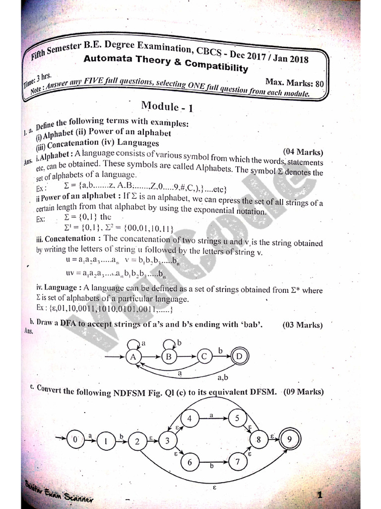 @vtucode - in Previous Year Merged Paper Solution Automata | PDF