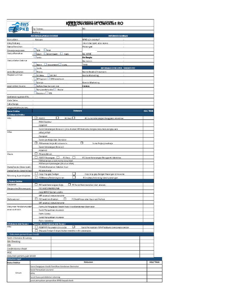 2C Form Checklist KPKB | PDF