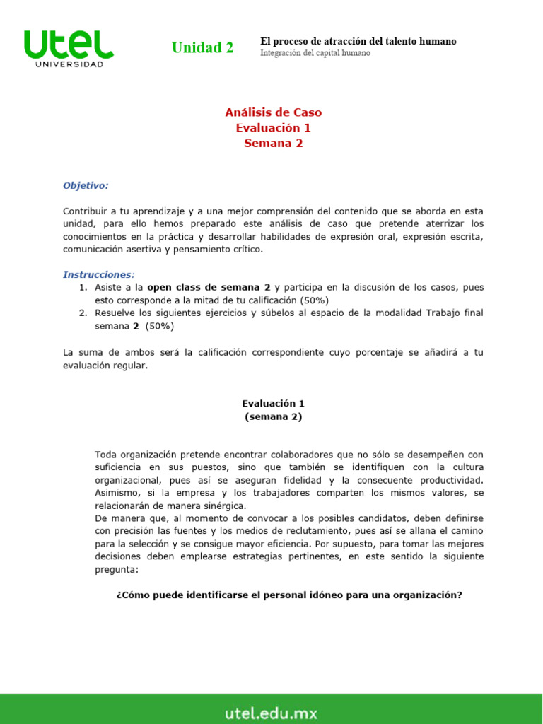 Análisis de Caso - Ich - Ev1 | PDF | Gestión de recursos humanos | Reclutamiento