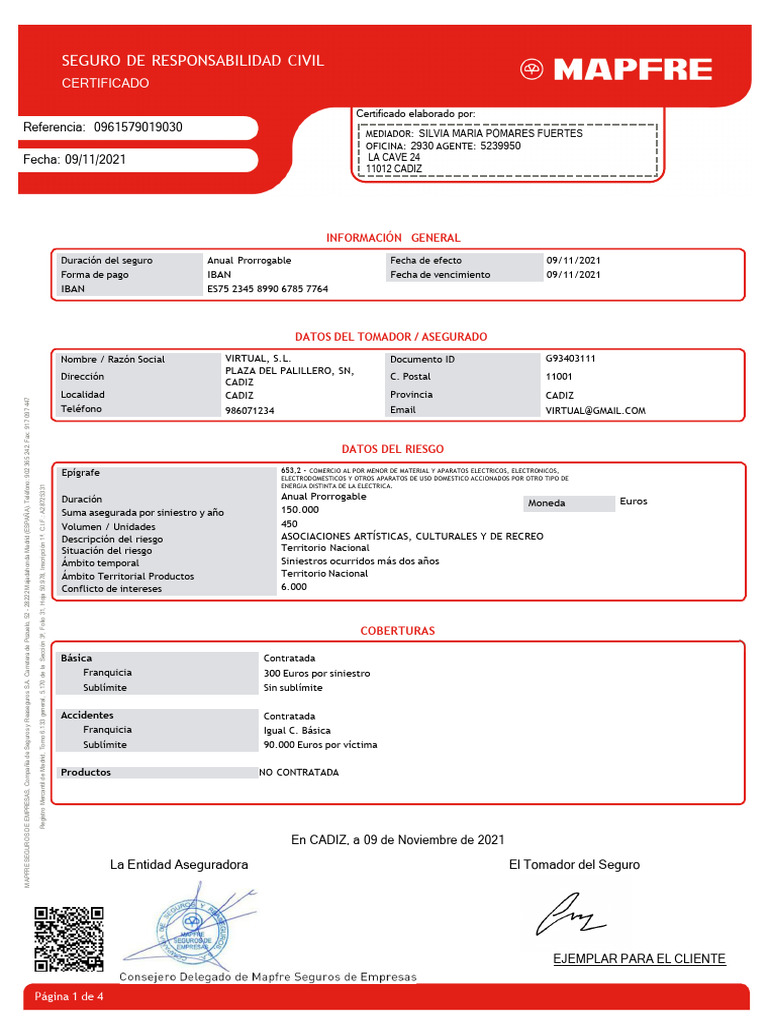 Resp Civil Mapfre | Descargar gratis PDF | Seguro | Póliza de seguros