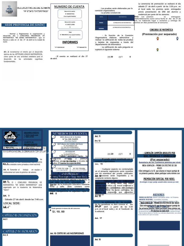 Bases Del Concurso de Matematica 1 | PDF