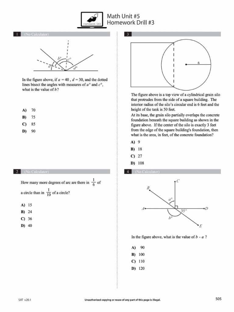 Math Unit 5 Home Work #3 | PDF