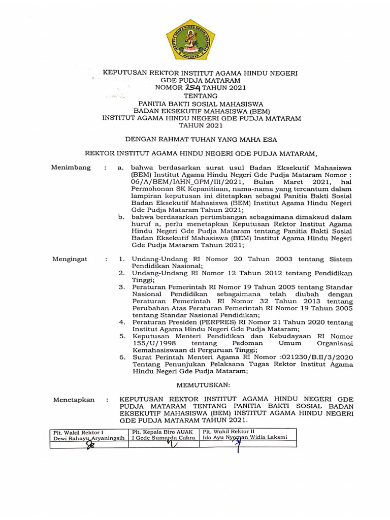 Panitia Baksos Mahasiswa Bem 2021 | PDF