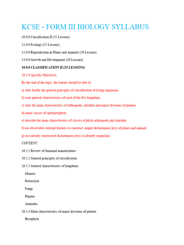 Biology Form Three | PDF | Ecosystem | Reproduction