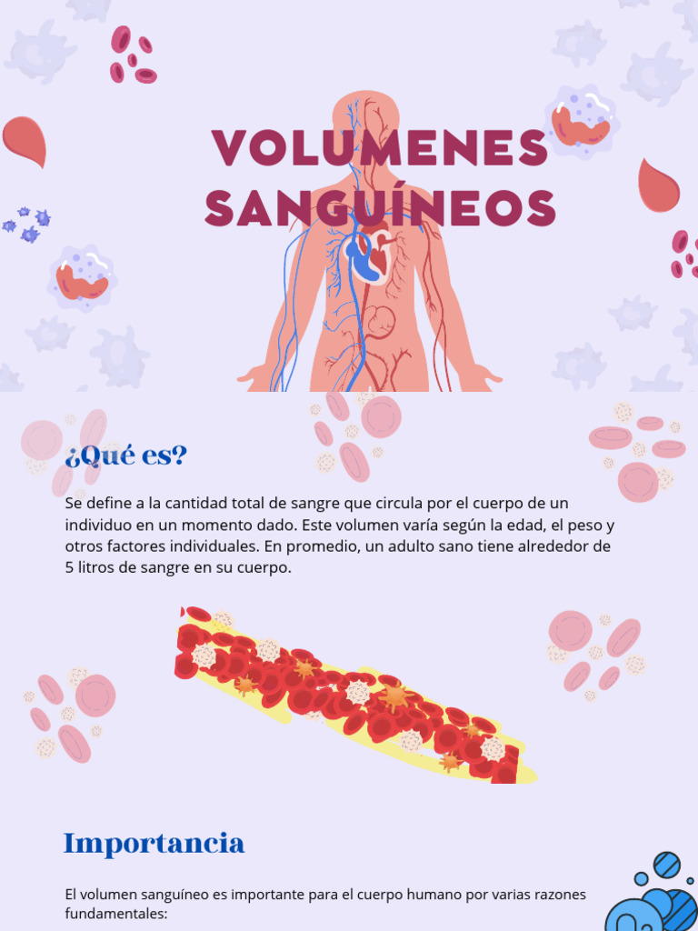 Importancia del Volumen Sanguíneo | PDF | Sangre | Especialidades Medicas