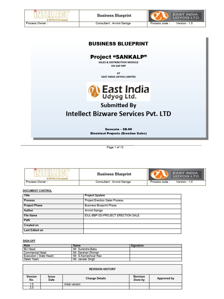 EIUL-BBP-Project Erection Sales-V2.0 | PDF | Invoice | Business