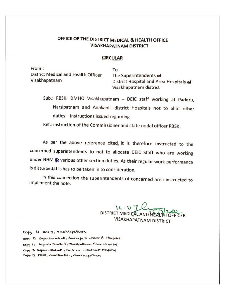 RBSK Dmho Circular | PDF